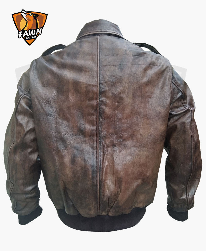 Men's Aviator WW2 Style A2 Leather Bomber Jacket