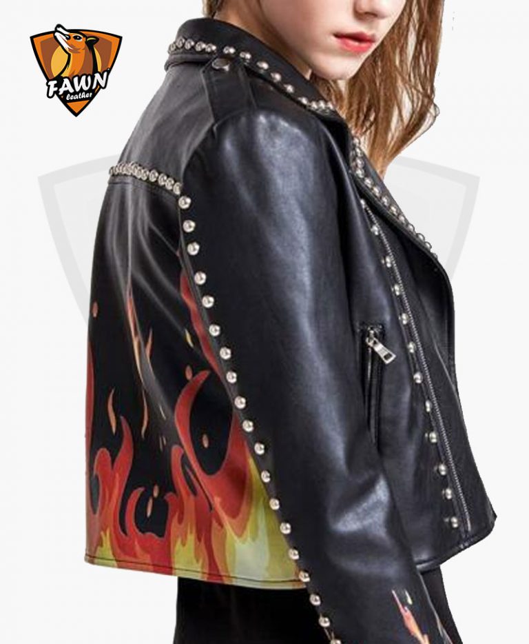 Custom Leather Printed Jacket for Women – Ladies Leather Coat