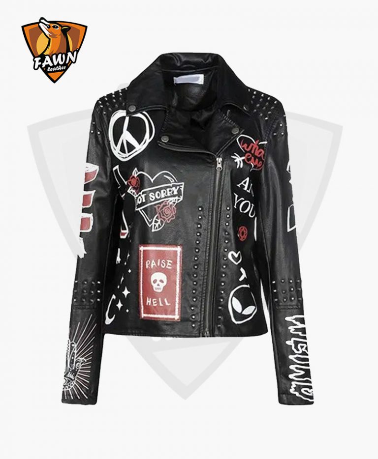 Custom Leather Printed Jacket for Women – Ladies Leather Coat