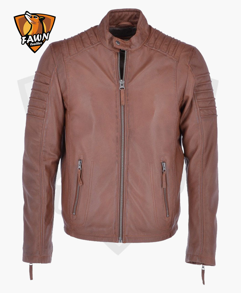 Brand New Men’s Leather Biker Jacket | Fawn Leathers