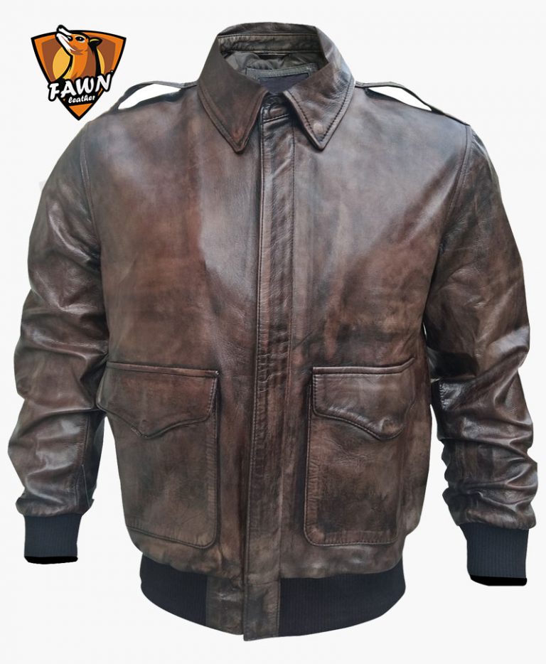 Men's Aviator WW2 Style A2 Leather Bomber Jacket